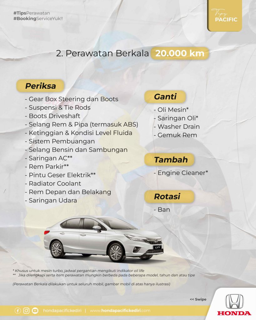 Kenali Perawatan Berkala 10000 - 50000 KM - Honda Pacific Kediri