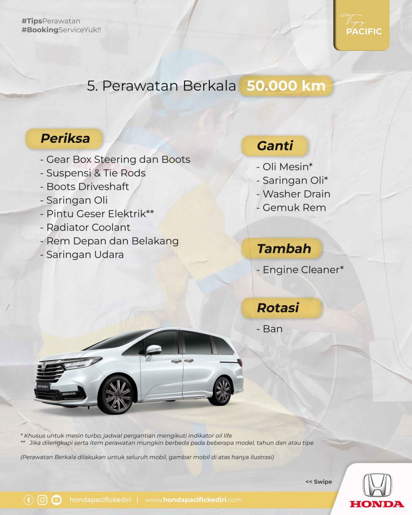 Kenali Perawatan Berkala 10000 - 50000 KM - Honda Pacific Kediri